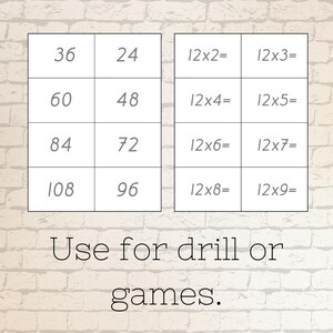 Multiplication Flashcards - Etsy