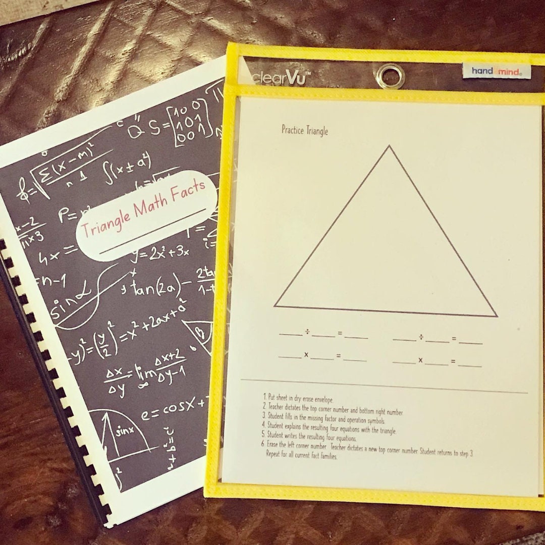 Triangle Math Facts: Notebook & Practice Triangle - Etsy