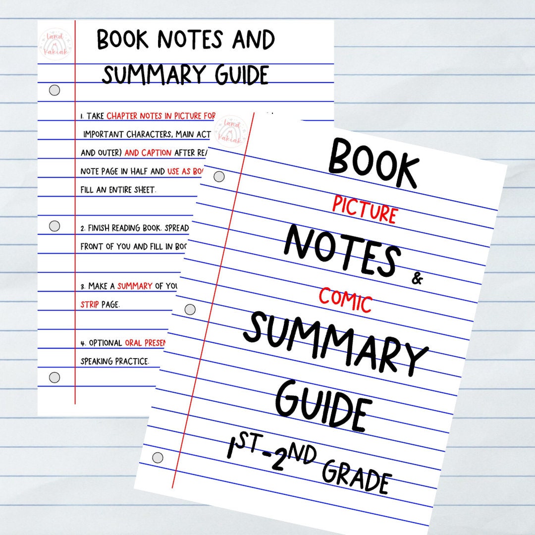 Book Picture Notes & Comic Summary - Etsy