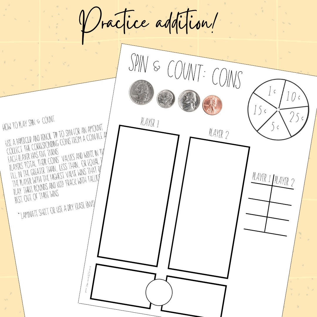 Money Counting: No Prep Game & Sorting Mats - Etsy