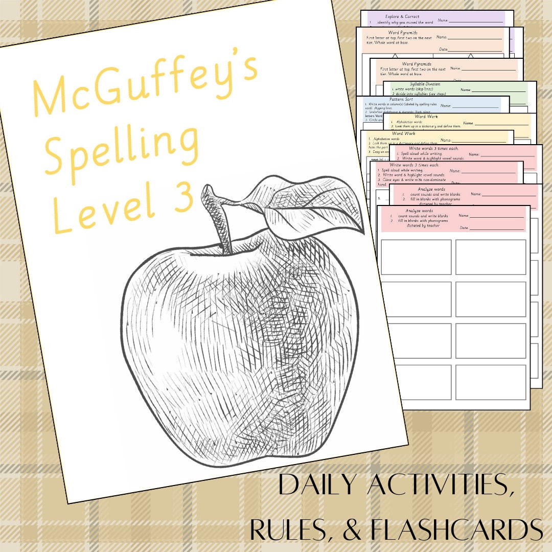 Mcguffey's Spelling Program: Level 3 - Etsy