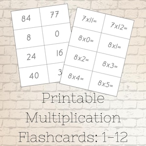 Multiplication Flashcards - Etsy