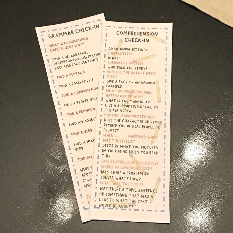 Language Arts Bookmarks - Etsy