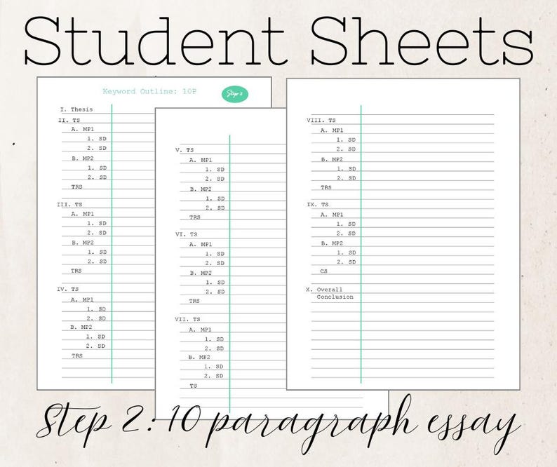 Essay Scaffold & Course Planning Sheets - Etsy