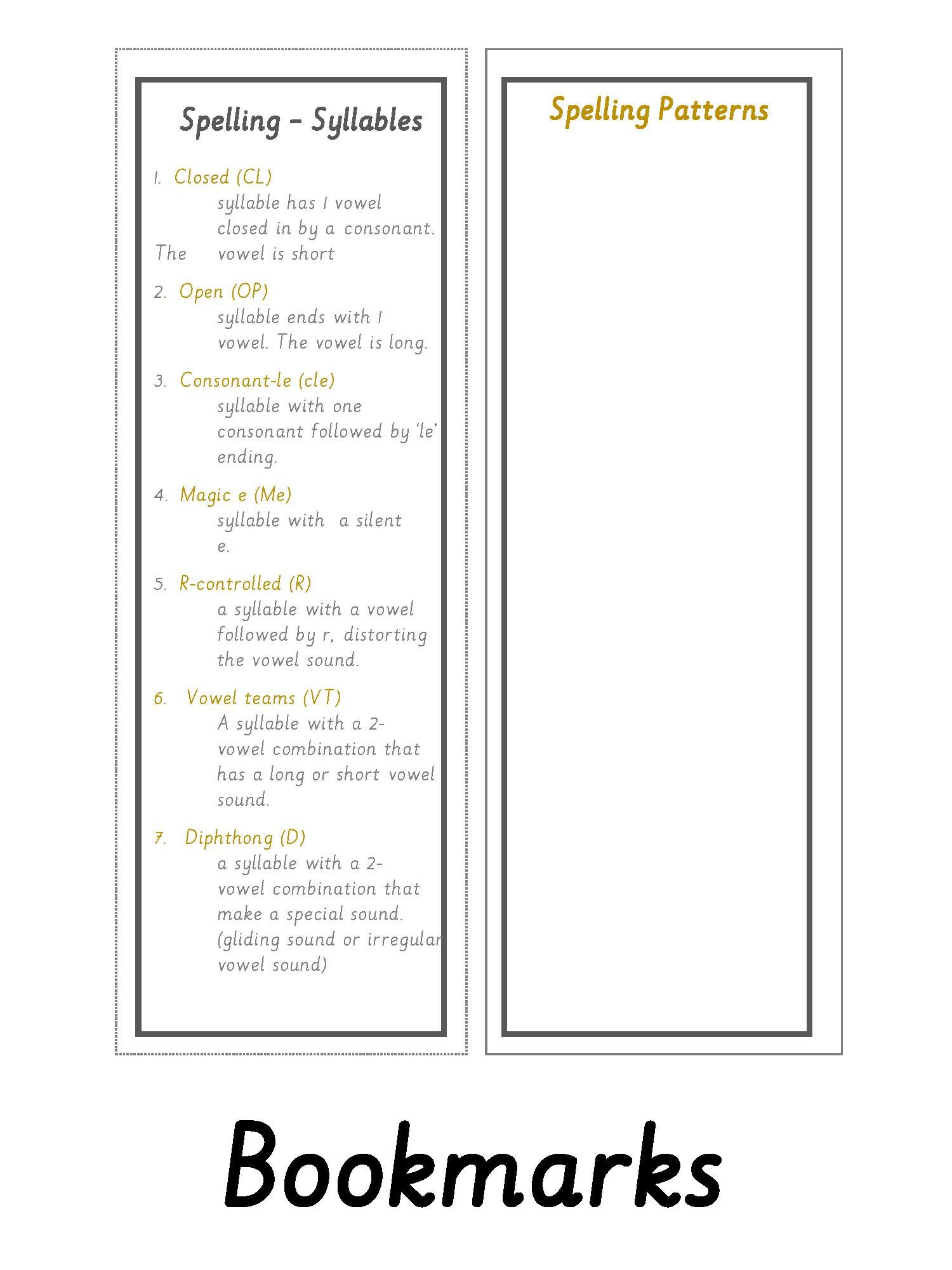 Language Arts Bookmarks - Etsy