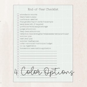 End-of-year Homeschool Checklist - Etsy