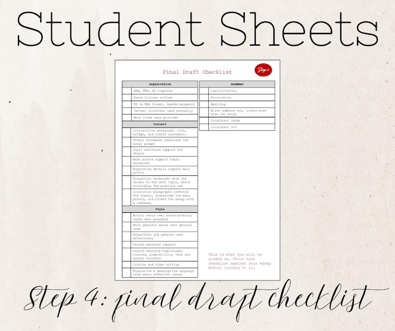 Essay Scaffold & Course Planning Sheets - Etsy