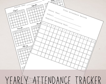 Attendance Tracker- Printable, Homeschool, Digital Download - Etsy
