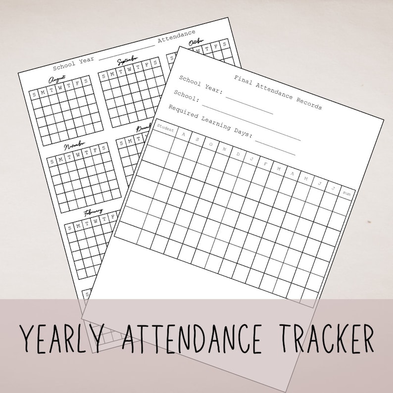 Homeschool Attendance Tracker - Etsy