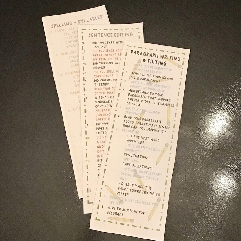 Language Arts Bookmarks - Etsy