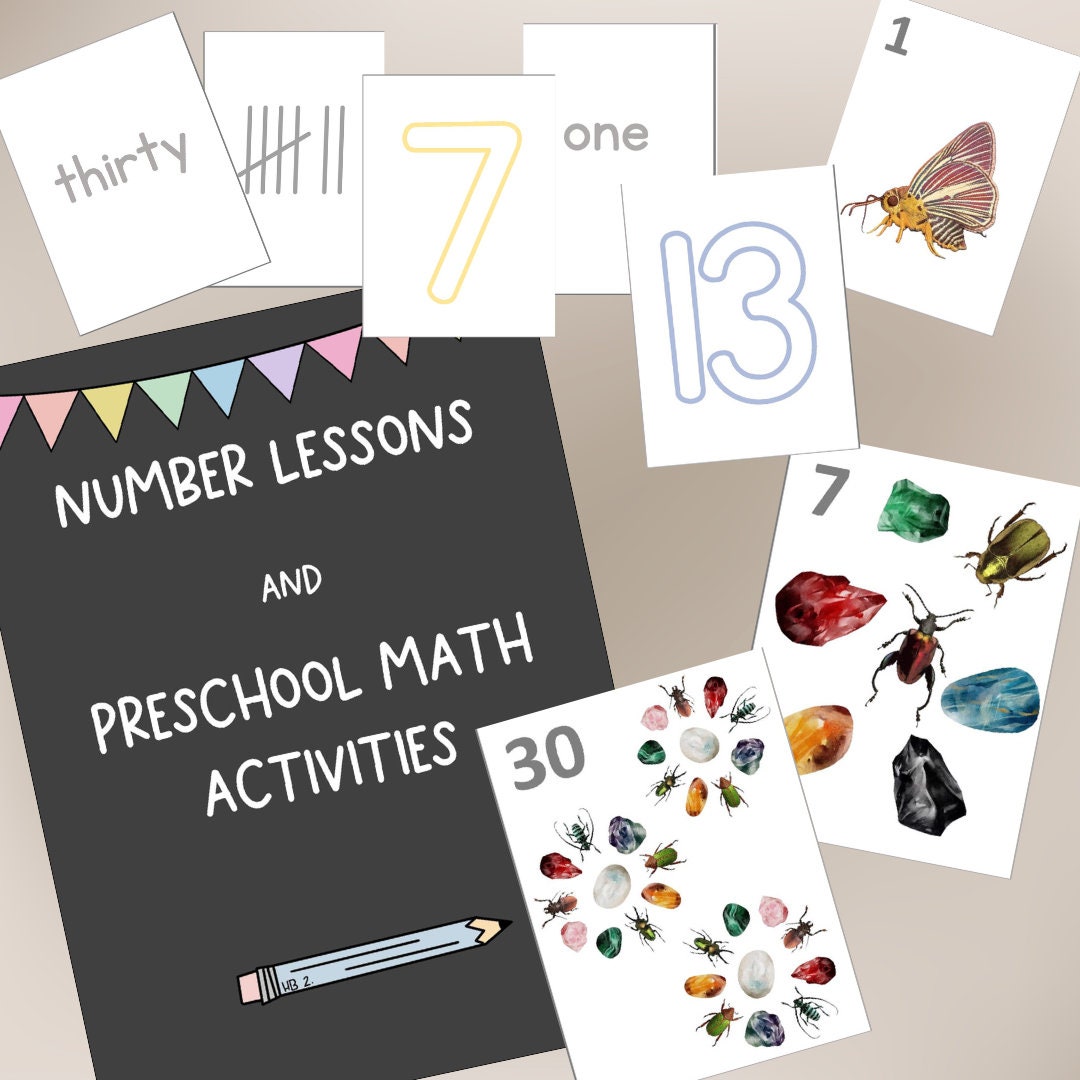 Preschool Number Sense Flashcards & Lesson Guide - Etsy