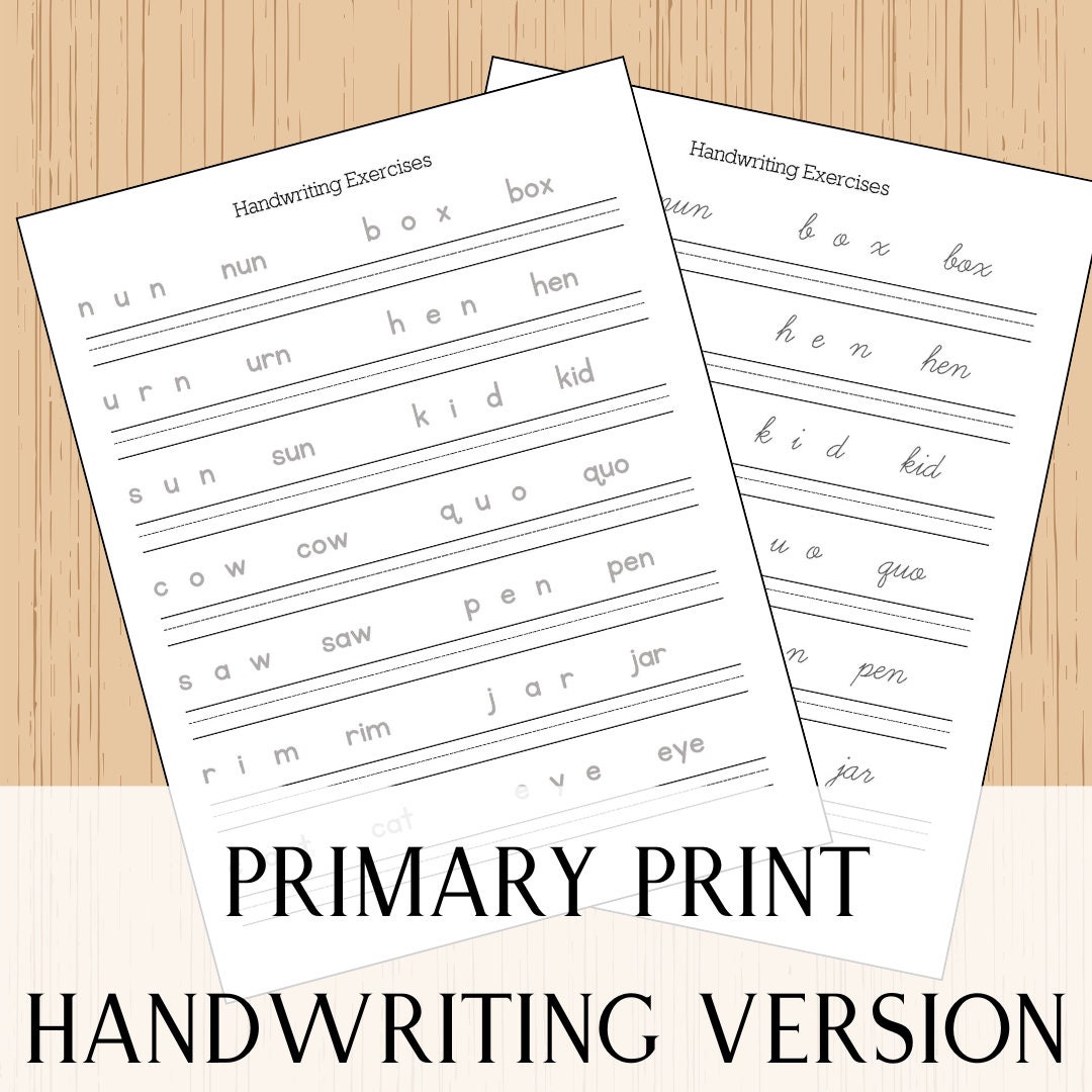 Mcguffey's Primer Copywork: D'nealian & Primary Print Versions - Etsy