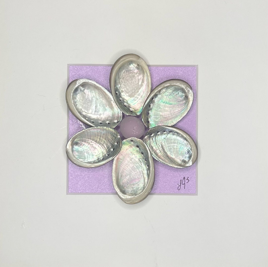 Sea Glass and Abalone Flower - Etsy