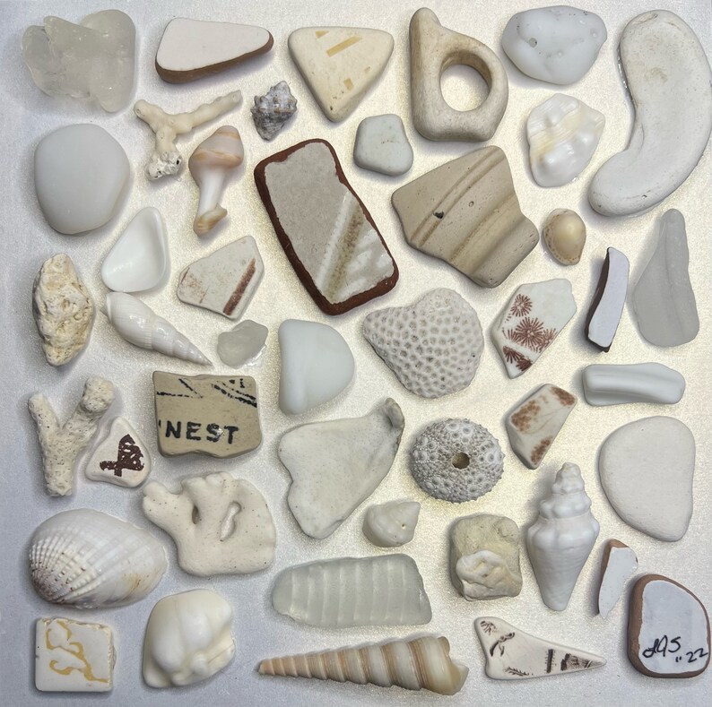 Sea Glass Seashell Sea Pottery Mosaic - Etsy