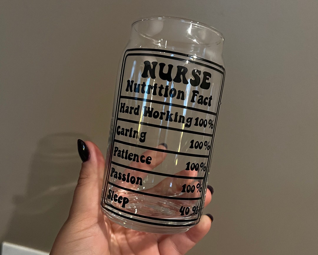 Nurse Nutrition Facts Glass Cup - Etsy