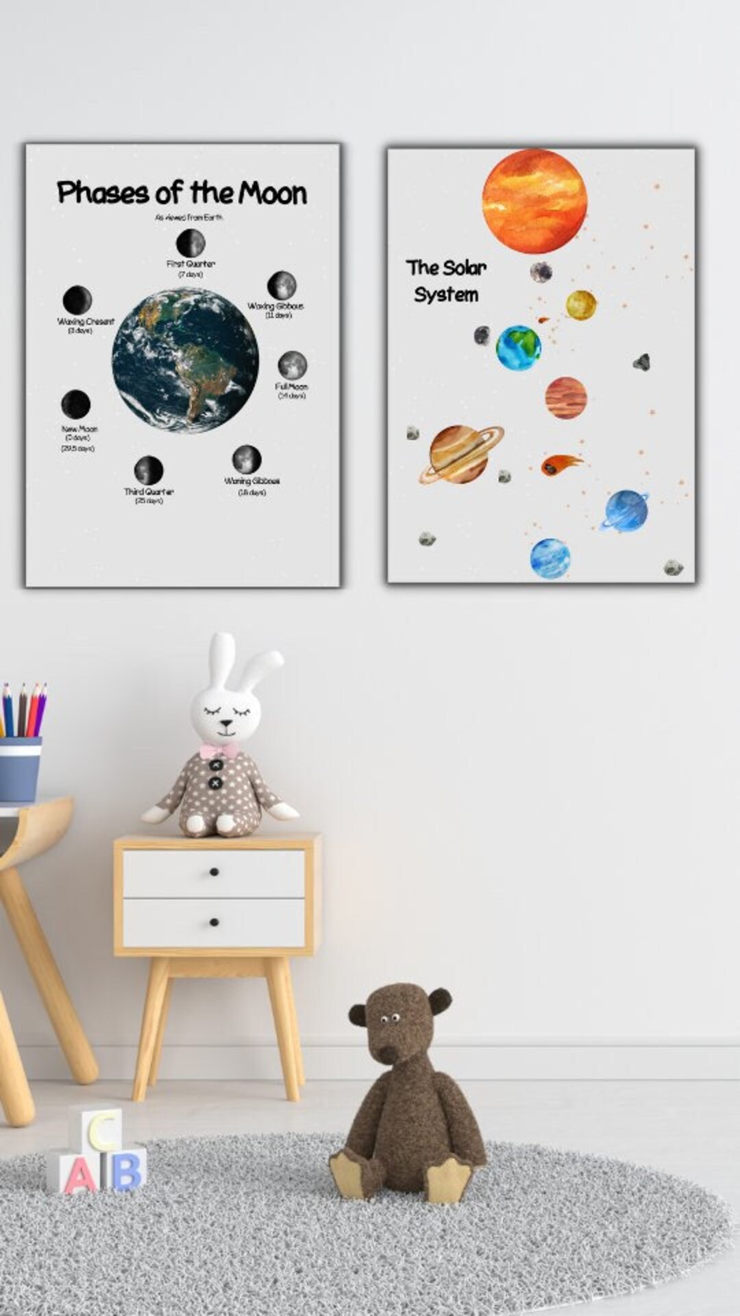 Homeschool Astronomy Posters (solar System & Phases of the Moon) - Etsy