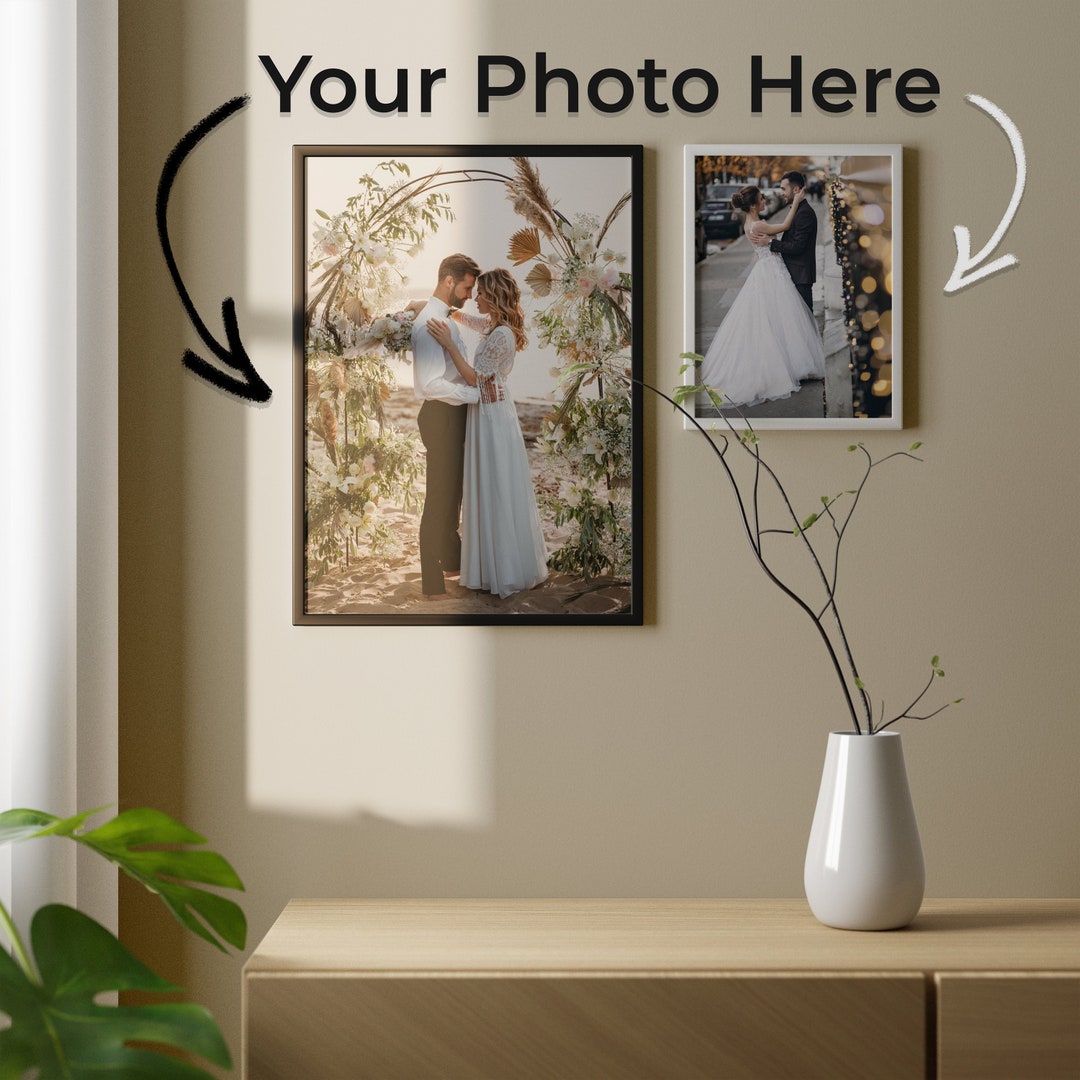 Framed Poster With Your Wedding Photo, Personalized Custom Size Wedding ...