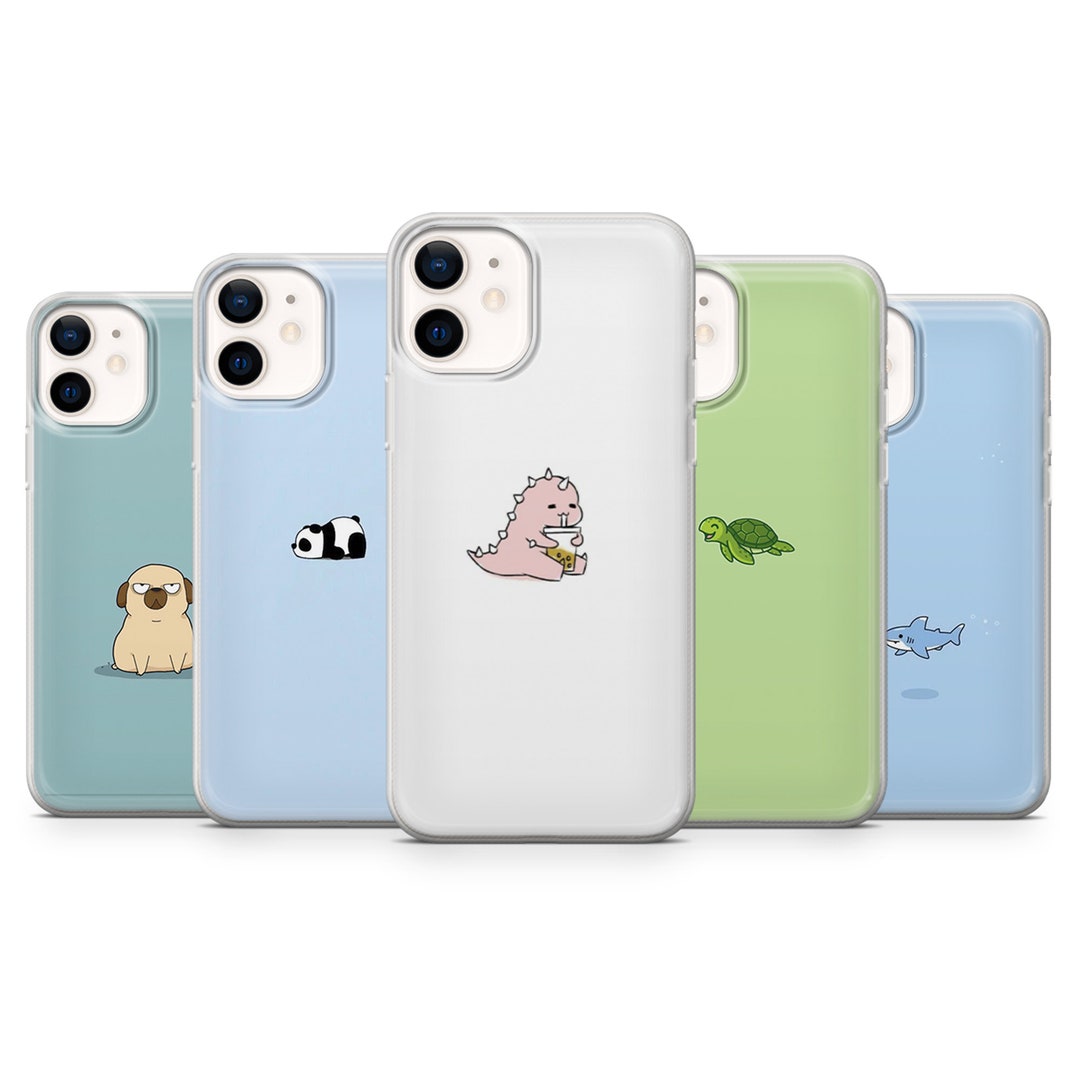 Cute Cartoon Phone Case Pastel Colors Cover With Animals, Dog, for ...