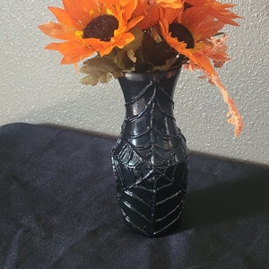 Gothic Vase; Black Vase; Halloween Spooky Web; Gothic/emo Decor; Creepy ...