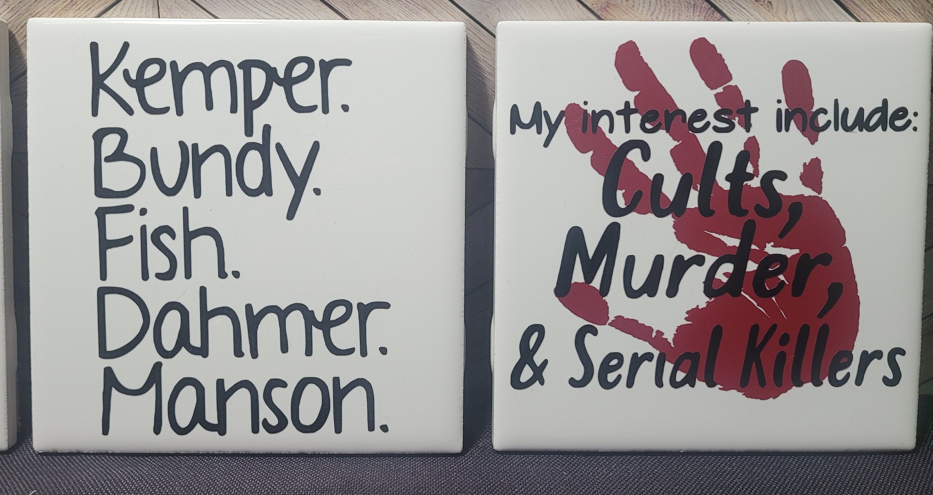 True Crime Coaster Set Murder Pun Quotes True Crime Gift - Etsy