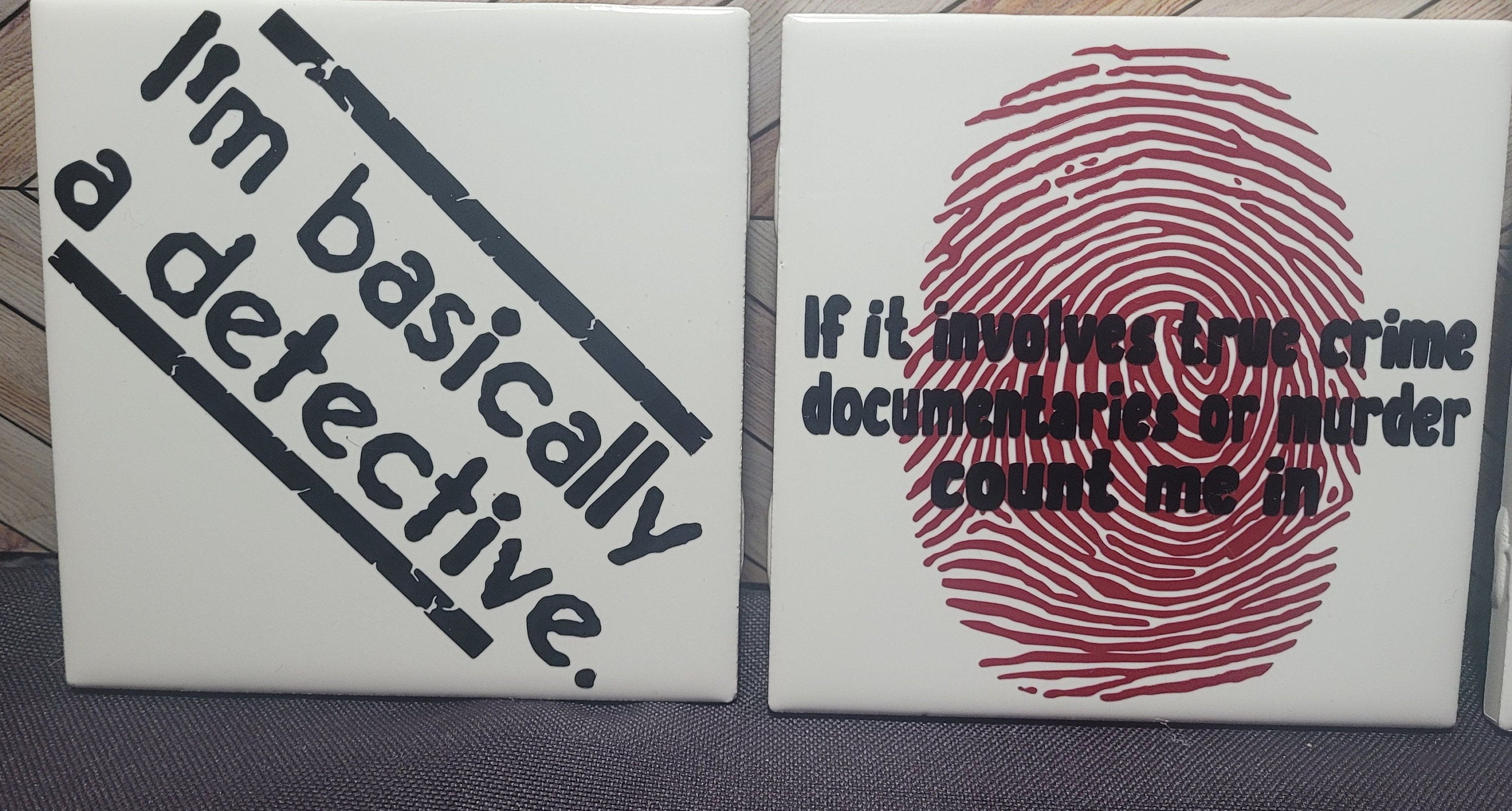True Crime Coaster Set Murder Pun Quotes True Crime Gift - Etsy