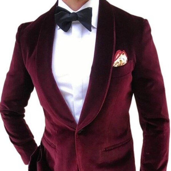 Tuxedo Maroon Jacket - Etsy
