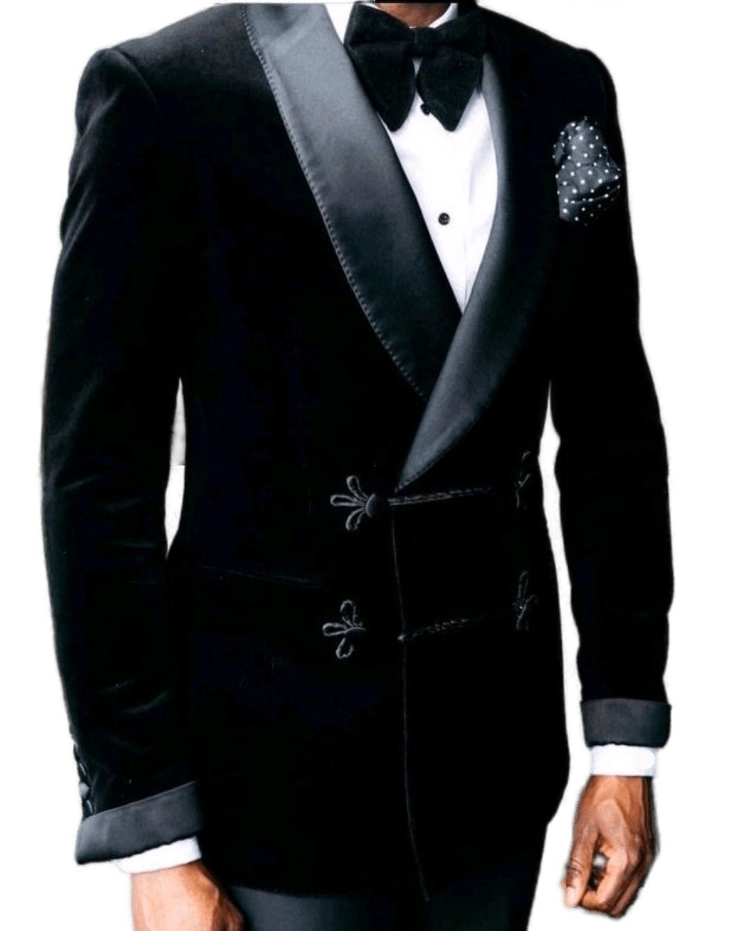 Men Smoking Jacket Men Balck Velvet Blazer Jacket Men Dinner - Etsy