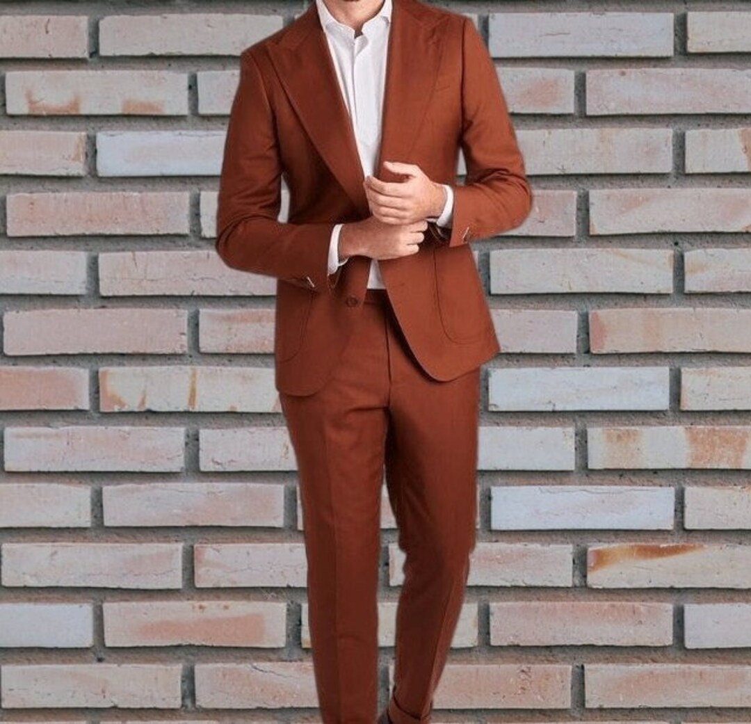 Men Rust Suits Rust Wedding Suit Men Rust 2piece Suit Groom - Etsy