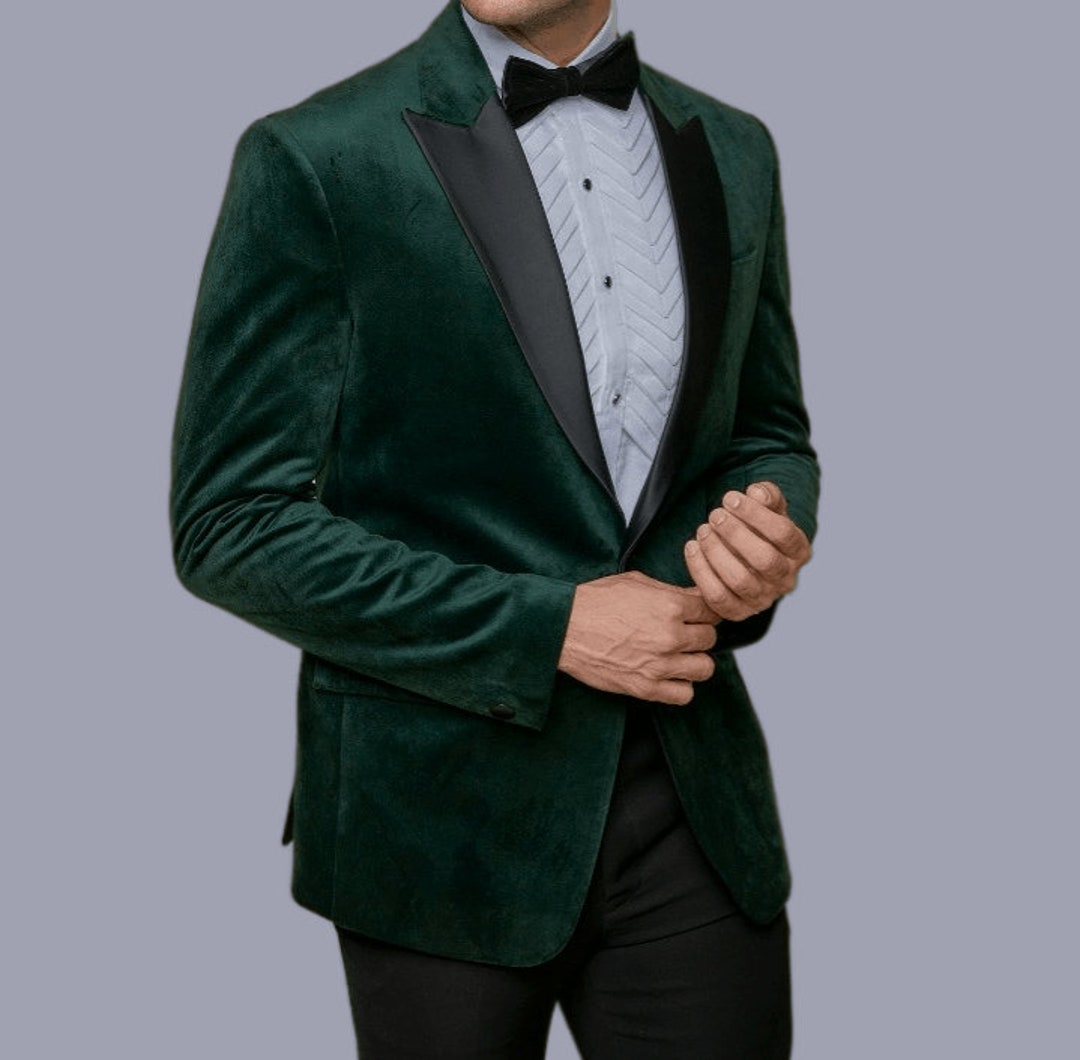 Men Green Blazer Green Velvelt Jacket Men Green Tuxedo Jacket Men ...