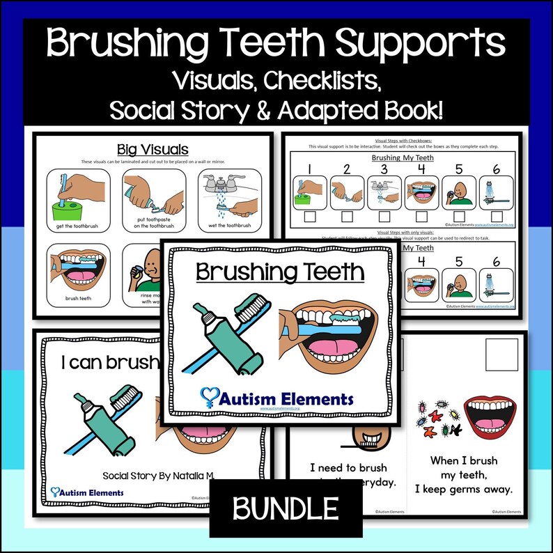Brushing Teeth Visual Support- Social Story- Adapted Book- BUNDLE ...