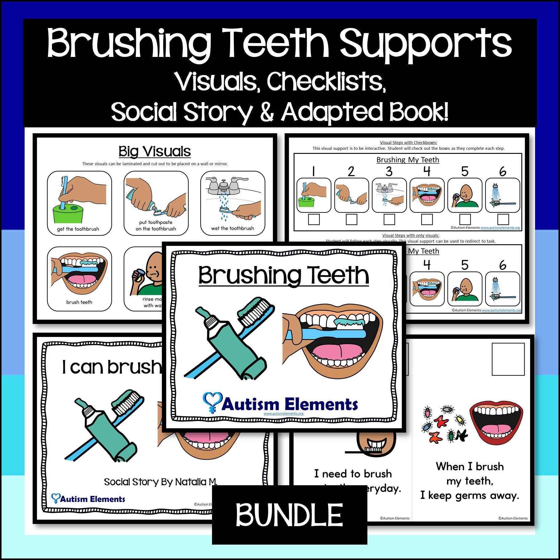 Brushing Teeth Visual Support- Social Story- Adapted Book- BUNDLE ...