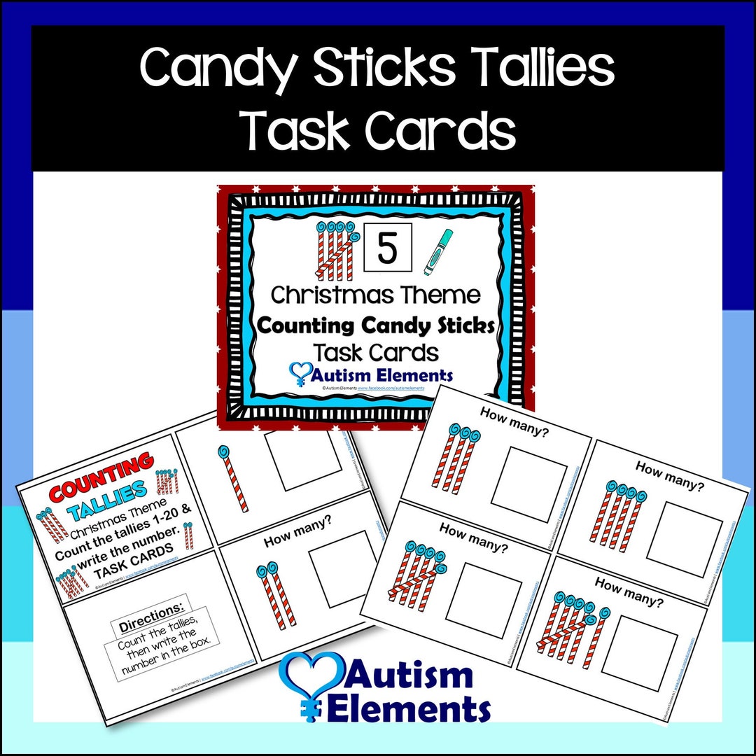 Candy Sticks Tallies Counting Task Cards-christmas Winter SPED ...