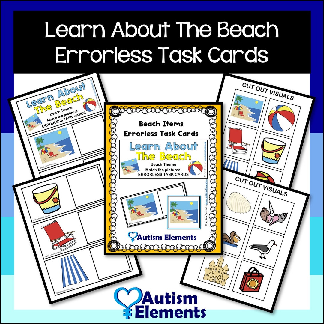 Beach- Errorless Learning- Task Cards- Ocean Theme- Autism- SPED - Etsy