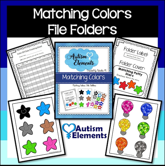 Printable Digital Color Matching File Folders SPED & Autism - Etsy