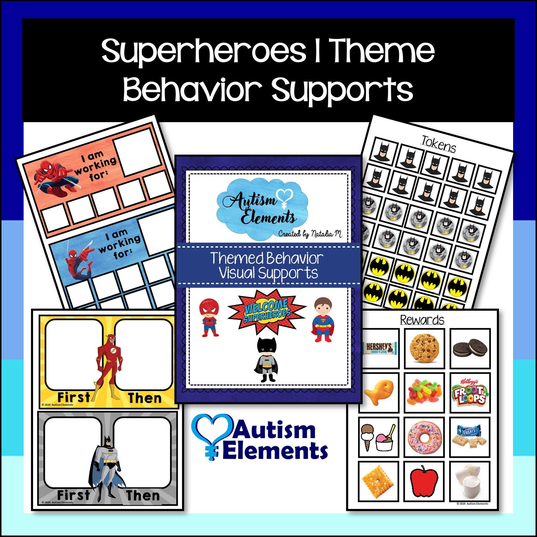 Superheroes 2 Behavior Visual Supports-token Boards & - Etsy