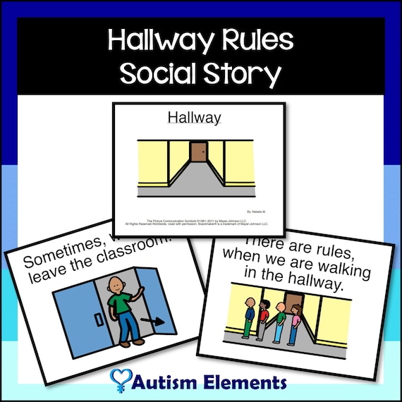 Hallway Rules Social Story Visuals Behavior Supports SPED & - Etsy