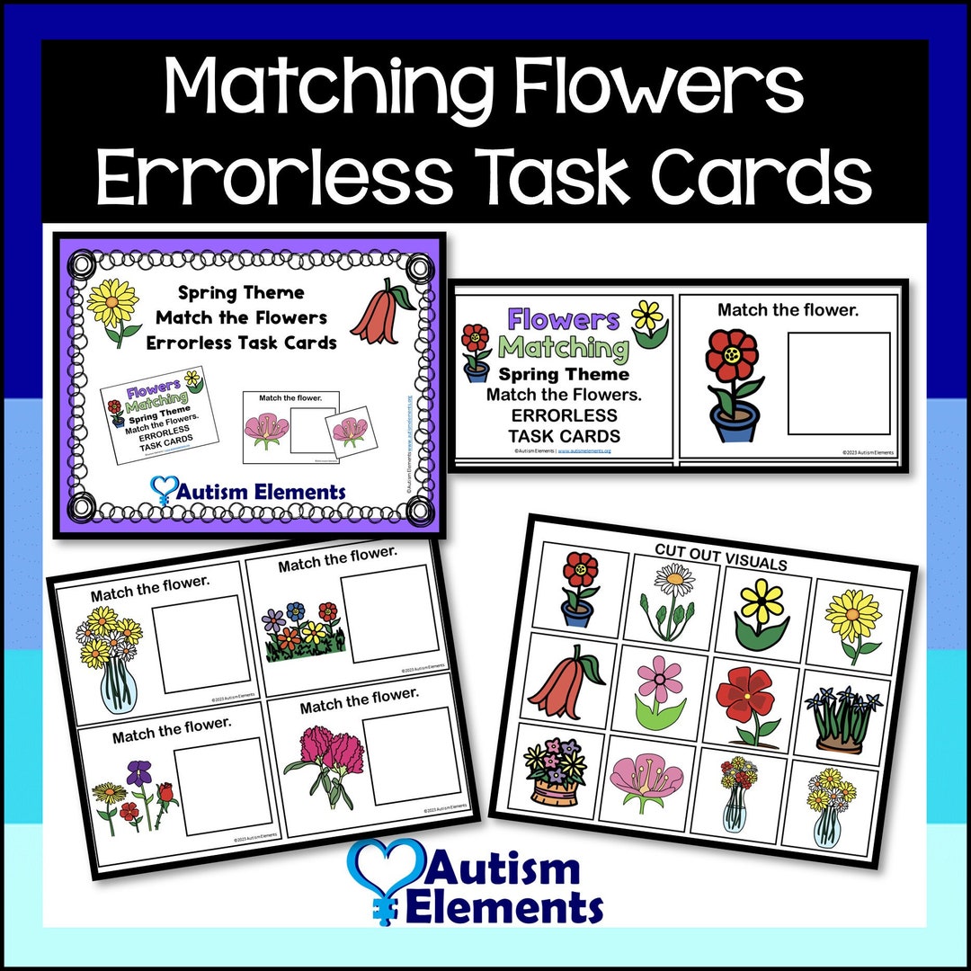 Matching Flowers Errorless Task Cards- Special Education- Autism - Etsy