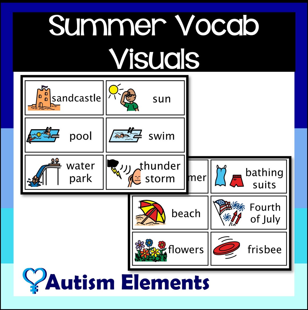 Summer Vocabulary Words- Seasons- Vocab- SPED & Autism Resources - Etsy