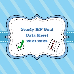 IEP Goal Tracking Data Sheets Editable- SPED & Autism Resources - Etsy