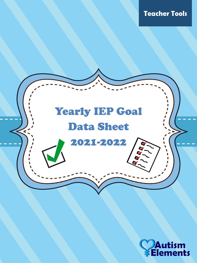 IEP Goal Tracking Data Sheets Editable- SPED & Autism Resources - Etsy
