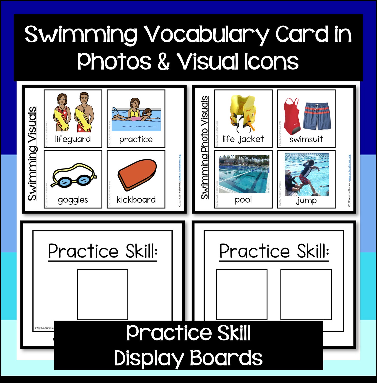 Swimming Visuals Supports With Photos & Visual Icons- Autism- Special ...