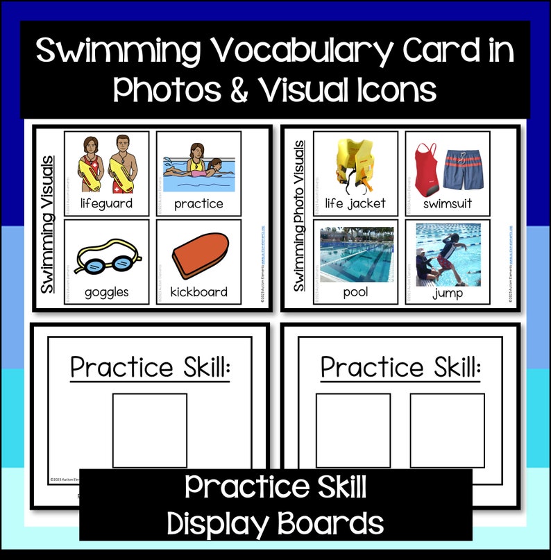 Swimming Visuals Supports With Photos & Visual Icons- Autism- Special ...