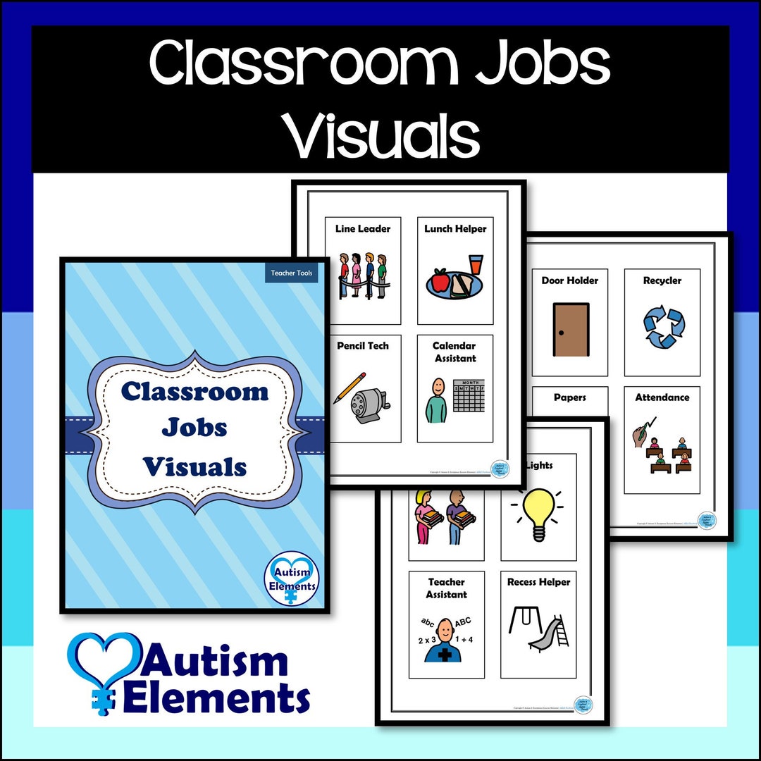 Classroom Job Visuals- SPED & Autism Resources- Class Set Up - Etsy