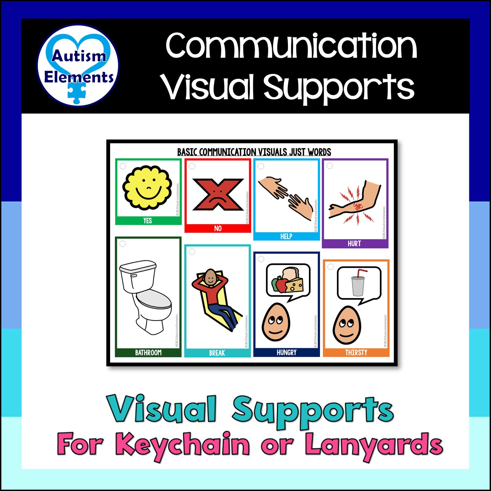 Visual Supports BUNDLE for Lanyards & Keychains- SPED- Autism ...