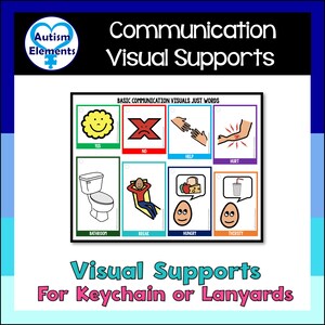Visual Supports BUNDLE for Lanyards & Keychains- SPED- Autism ...