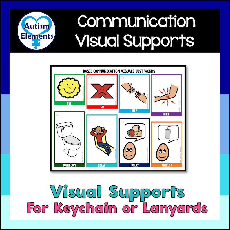 Visual Supports BUNDLE for Lanyards & Keychains- SPED- Autism ...