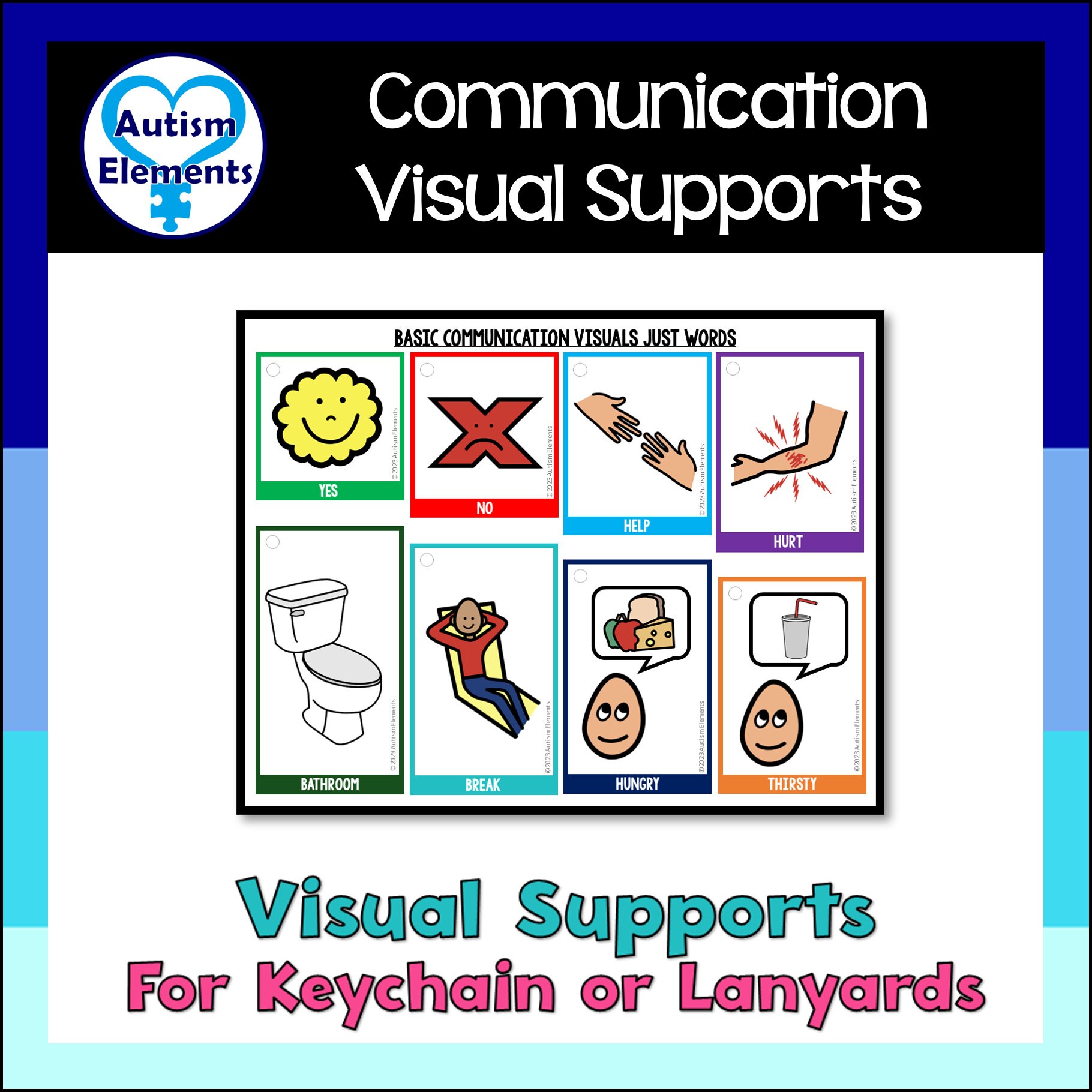 Visual Supports BUNDLE for Lanyards & Keychains- SPED- Autism ...