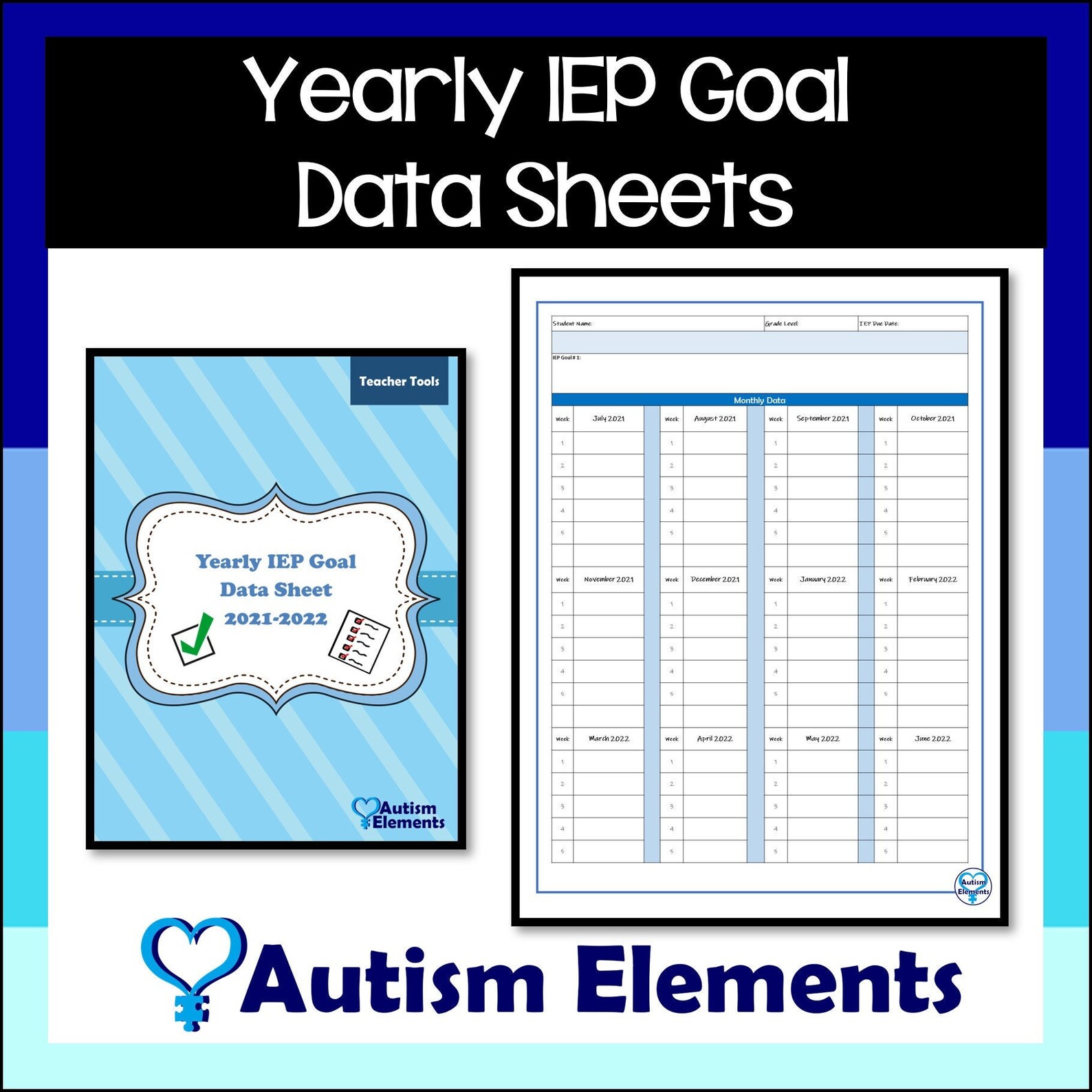 IEP Goal Tracking Data Sheets Editable- SPED & Autism Resources - Etsy