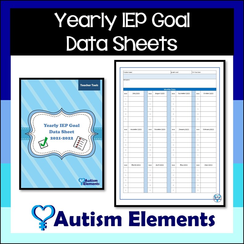 IEP Goal Tracking Data Sheets Editable- SPED & Autism Resources - Etsy