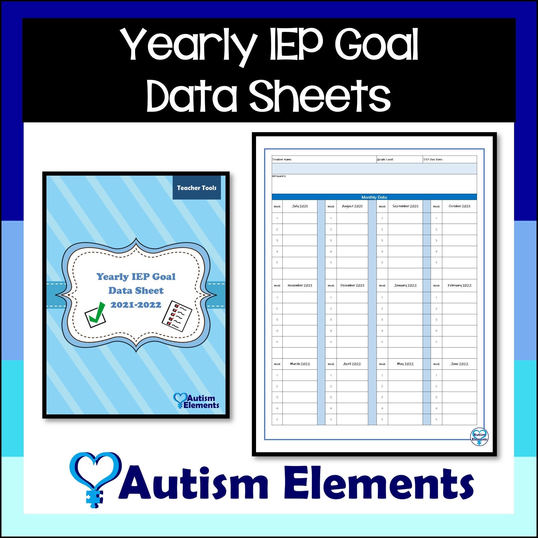 IEP Goal Tracking Data Sheets Editable- SPED & Autism Resources - Etsy
